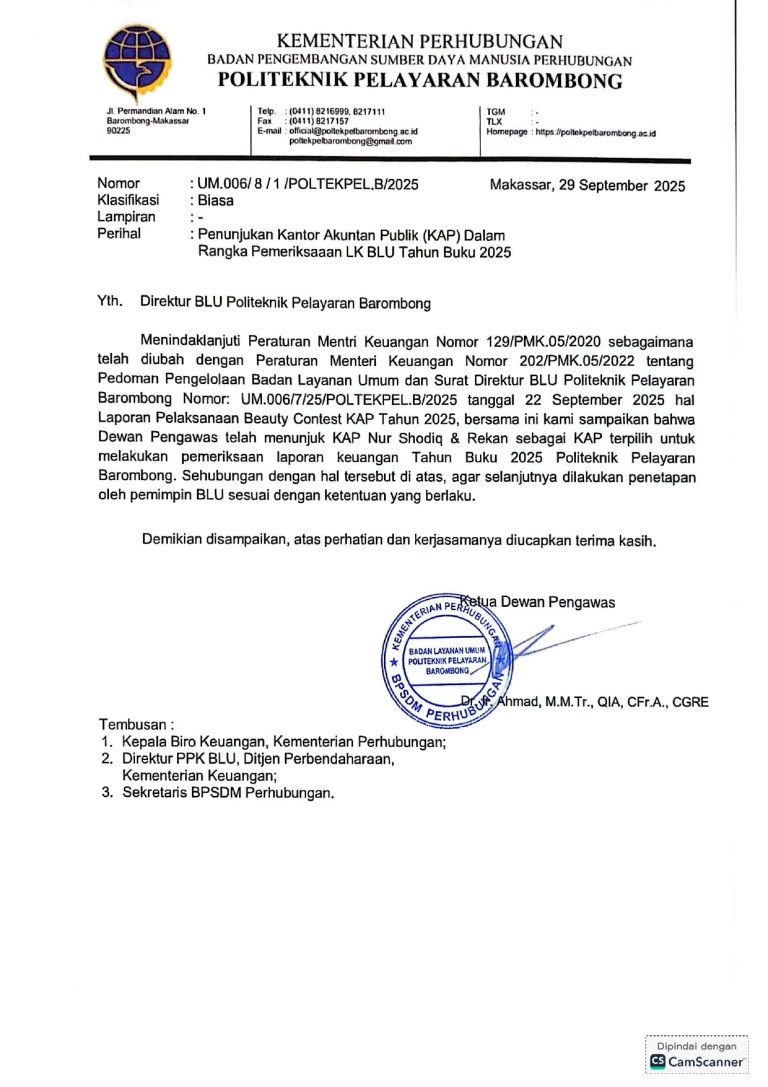 Surat Penunjukan Kantor Akuntan Publik (KAP) Dalam Rangka Pemeriksaan ...